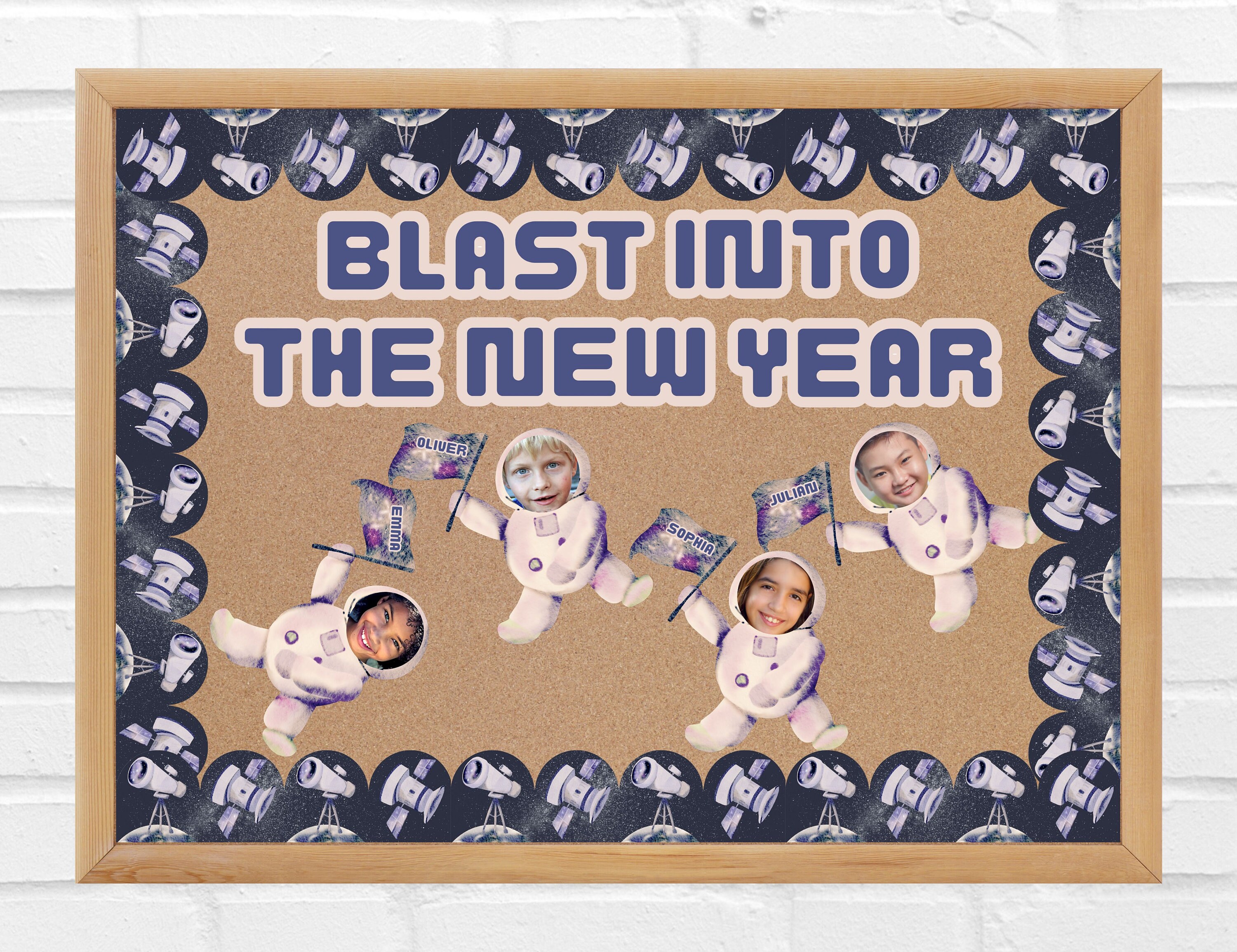 Classroom Bulletin Board Border Kit, Printable Boho Outer Space ...