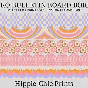 Groovy Classroom Bulletin Board Border Kit, Printable Retro Hippie-chic ...