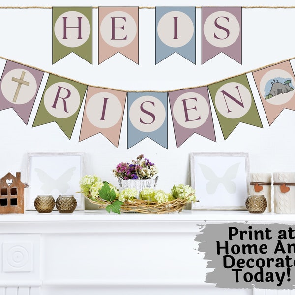 He is Risen Banner - Etsy
