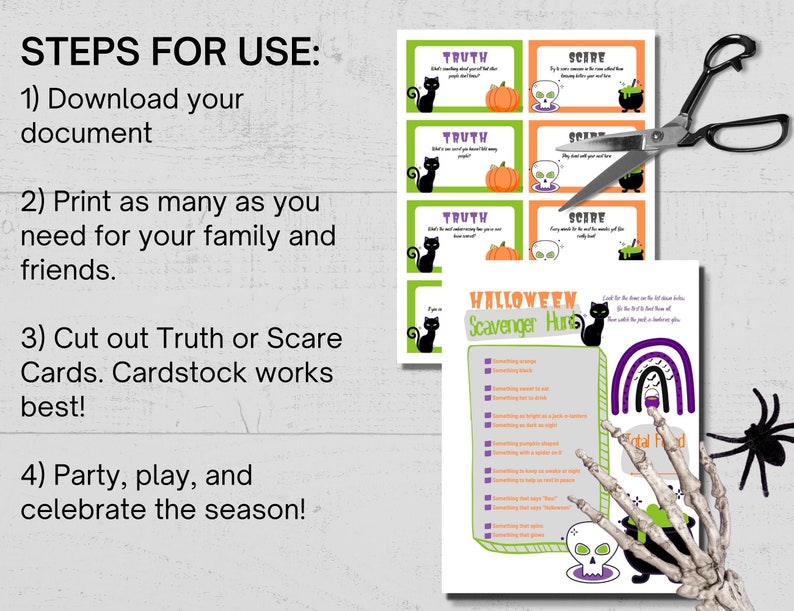 Halloween Games and Activities Bundle, Halloween Scavenger Hunt, Truth ...