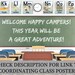 Happy Camper Back to School Templates, Meet the Teacher Flyer, Welcome ...