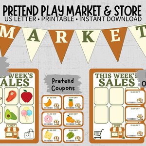 Pretend Play Grocery Market Printable Bundle, Grocery Store Dramatic ...