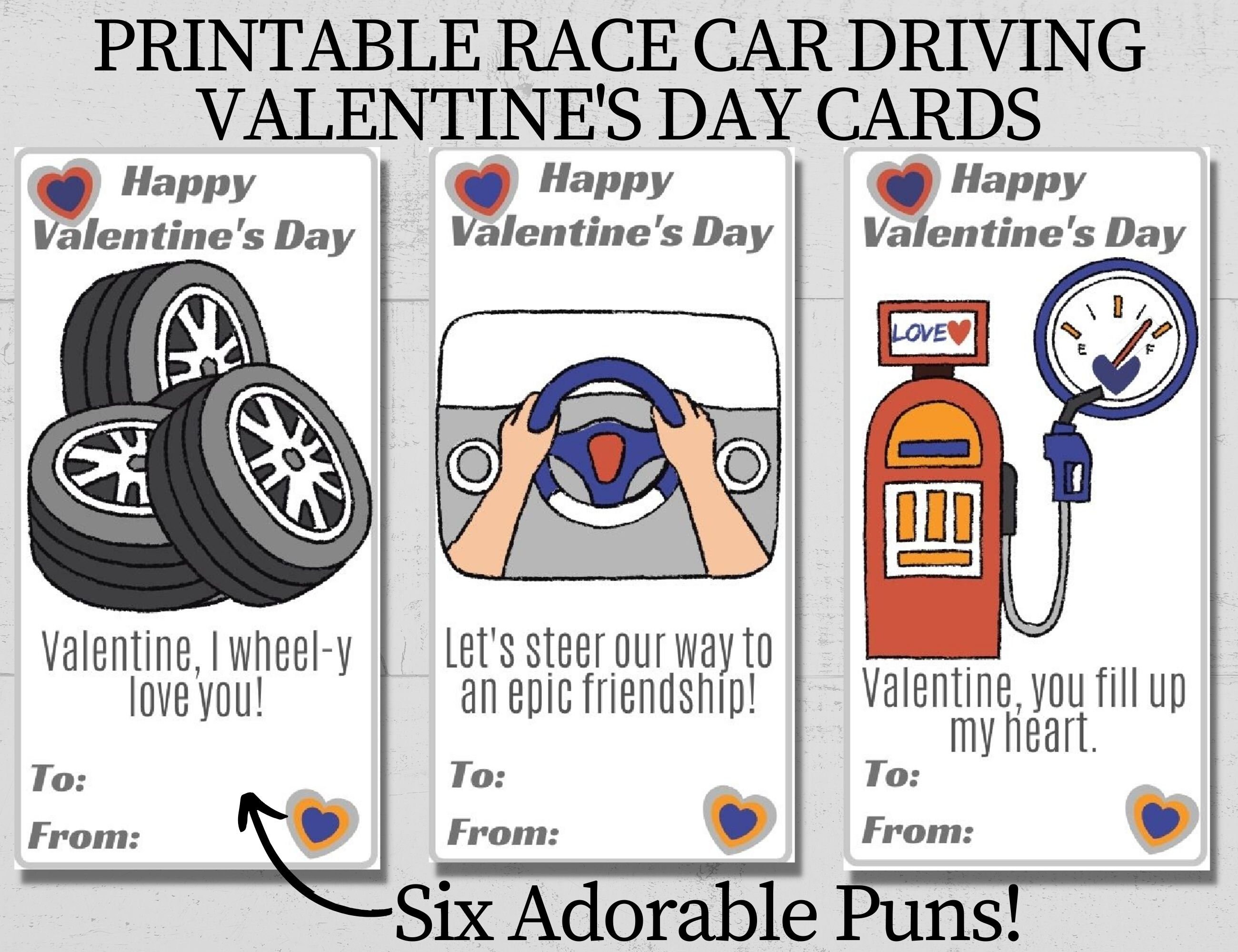 Printable Race Car Valentine's Day Cards for Car Loving Kids! Last ...