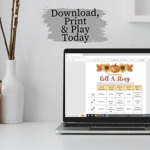 Printable Thanksgiving Roll A Story Dice Game, Thanksgiving Dice Game ...