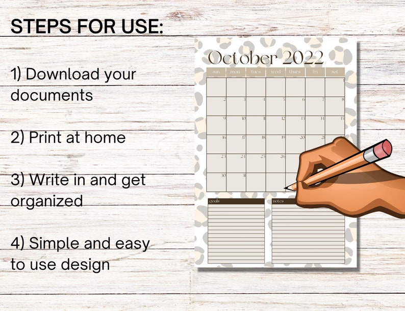 Printable Leopard Print A5 Planner Instant Download Monthly - Etsy