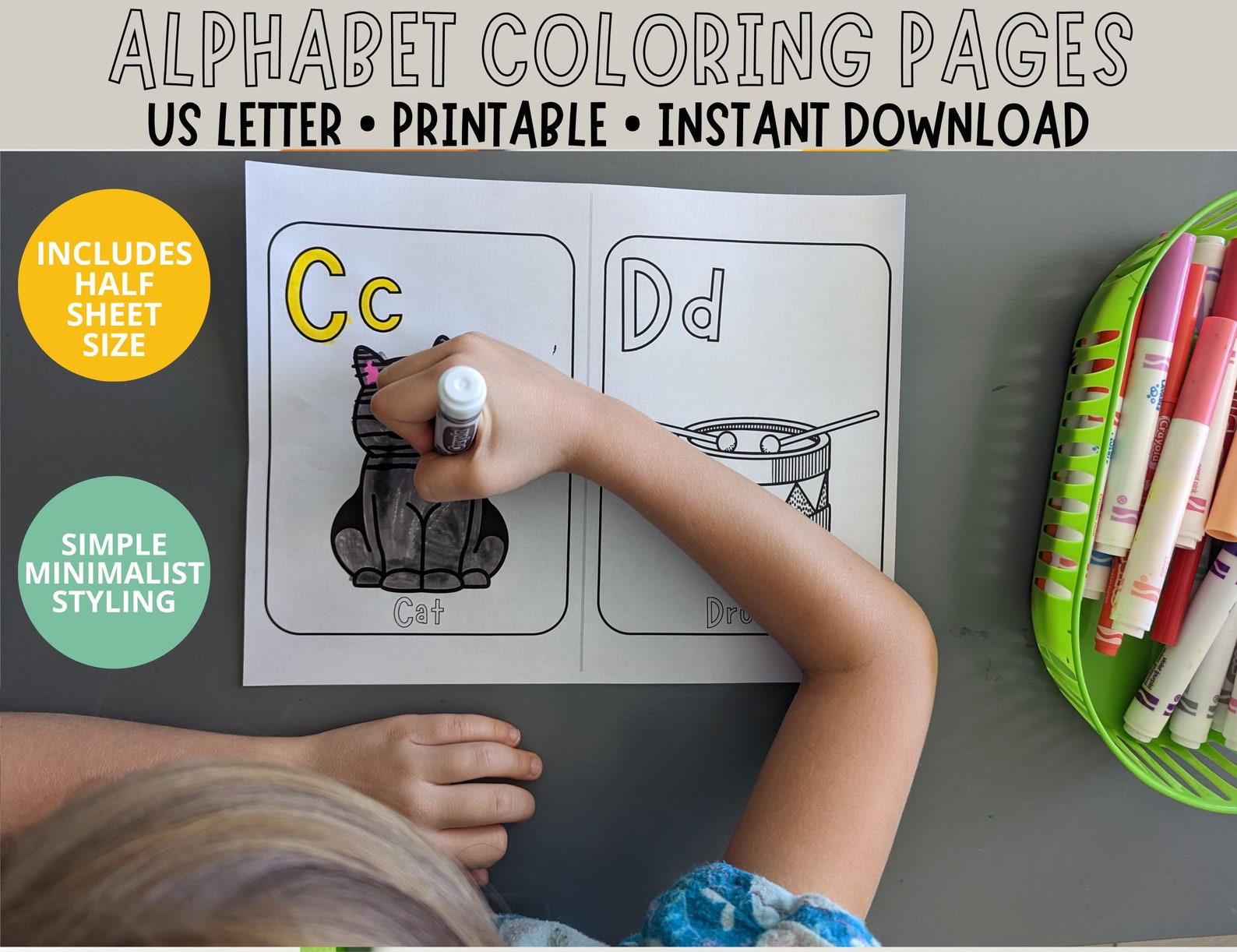 Printable Alphabet Coloring Pages, Preschool and Kindergarten ABC ...