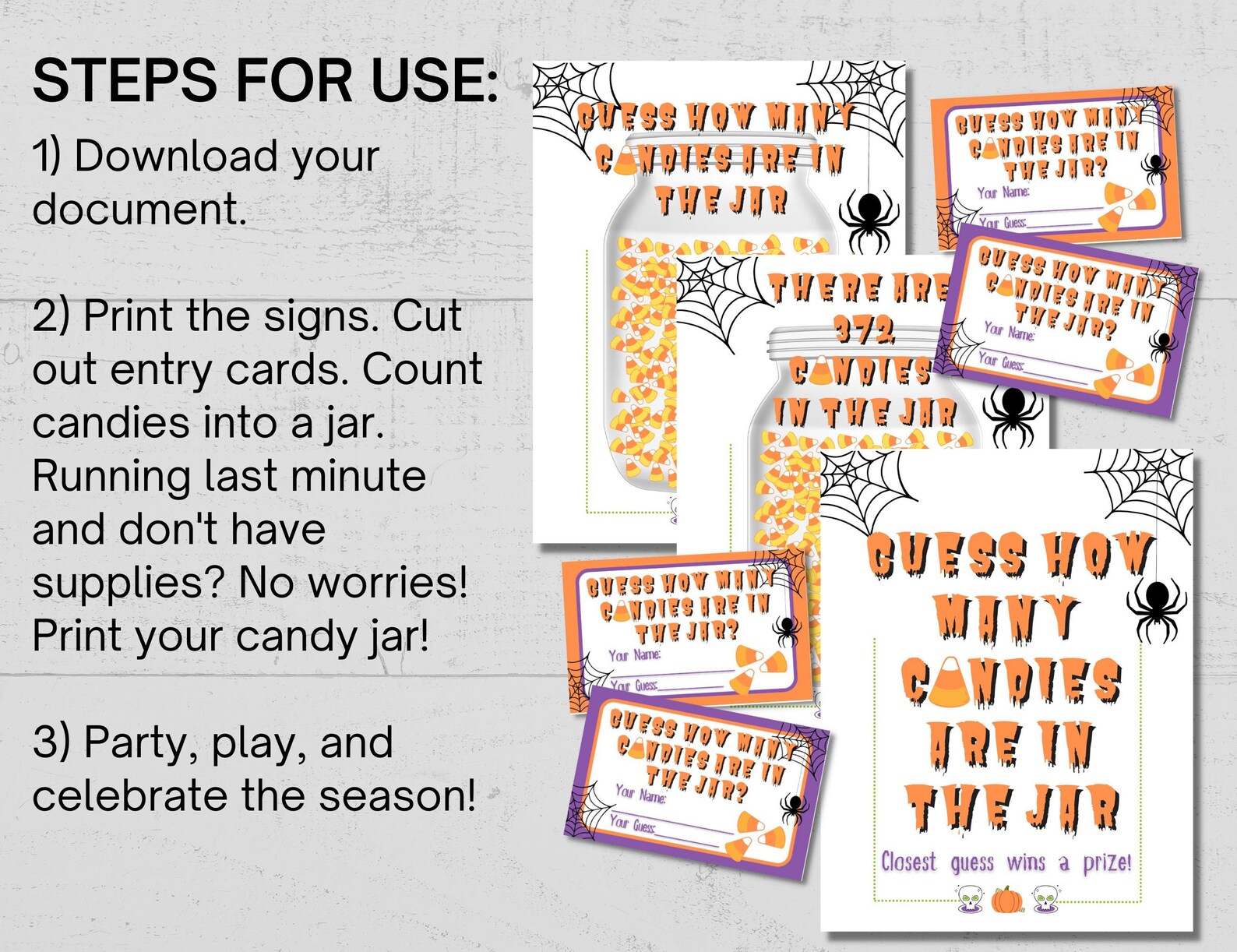 Halloween Guess How Many Candy Corns Game, Printable Count the Candies ...