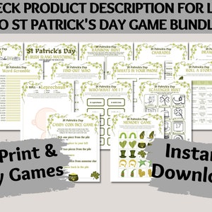 Printable St Patrick's Day Roll A Leprechaun Dice Game, Coloring Party ...