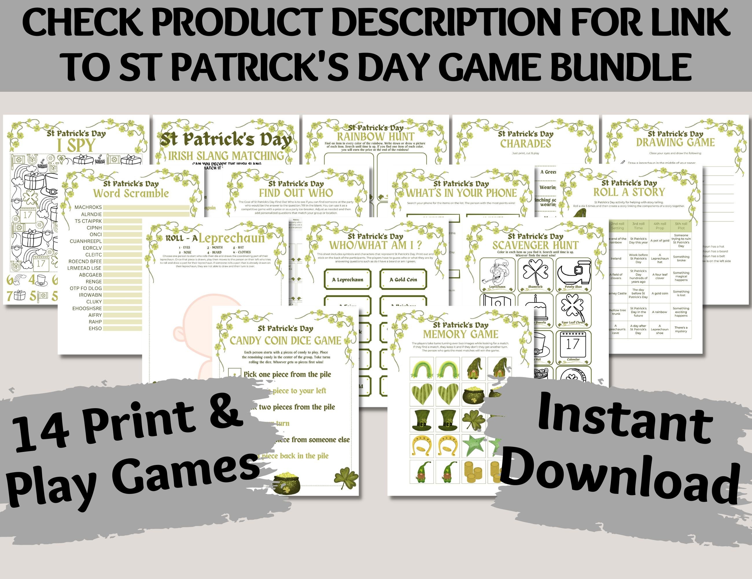 Printable St Patrick's Day Roll A Leprechaun Dice Game, Coloring Party ...