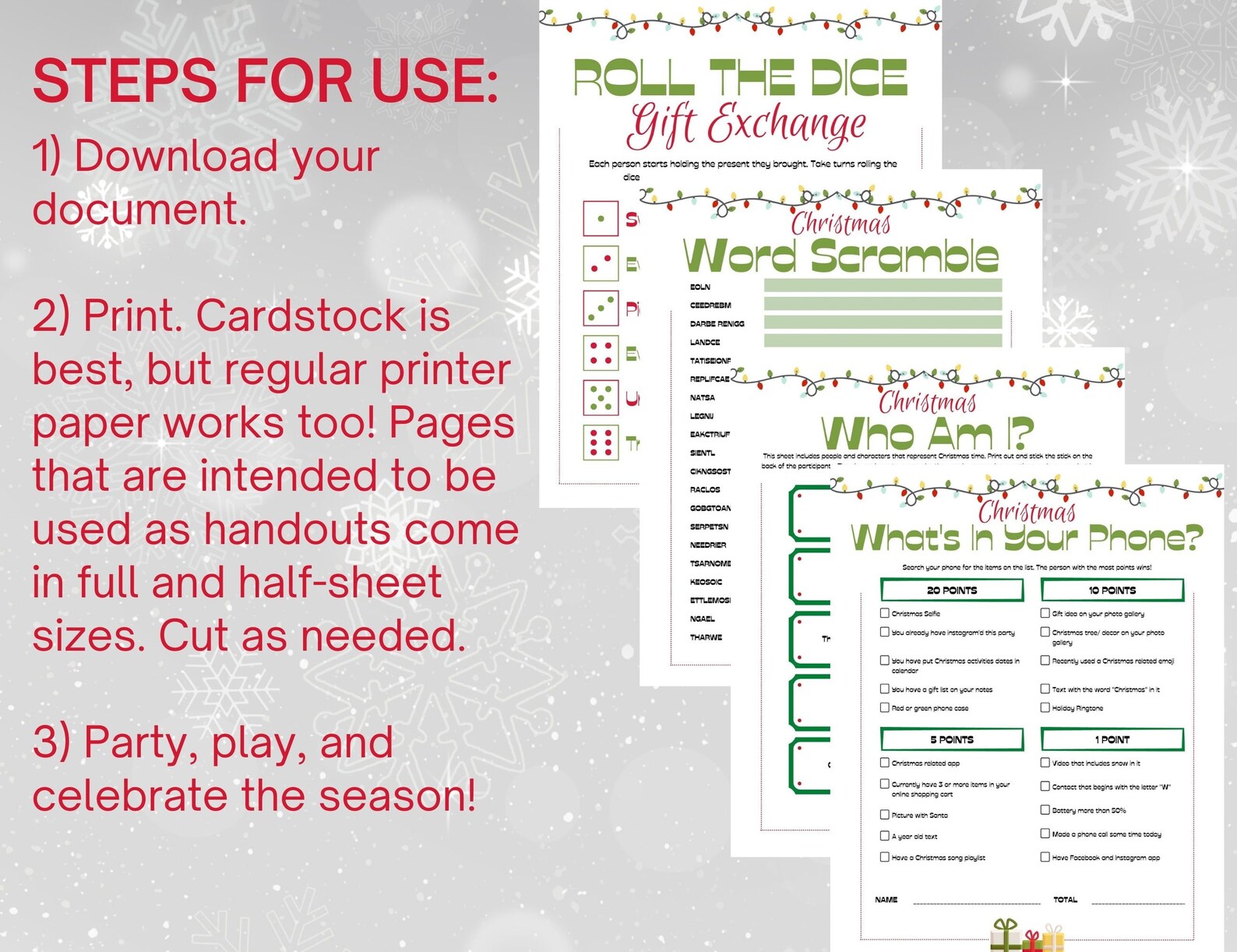 Printable Christmas Game Bundle Ultimate Holiday Activity - Etsy
