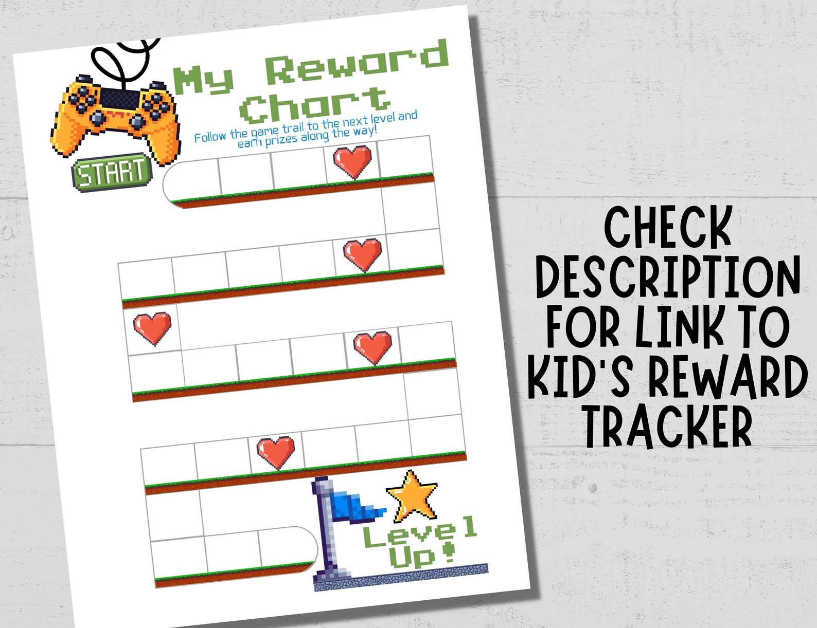 Gamer Chore Chart for Kids, Printable Responsibility Tracker and Reward ...