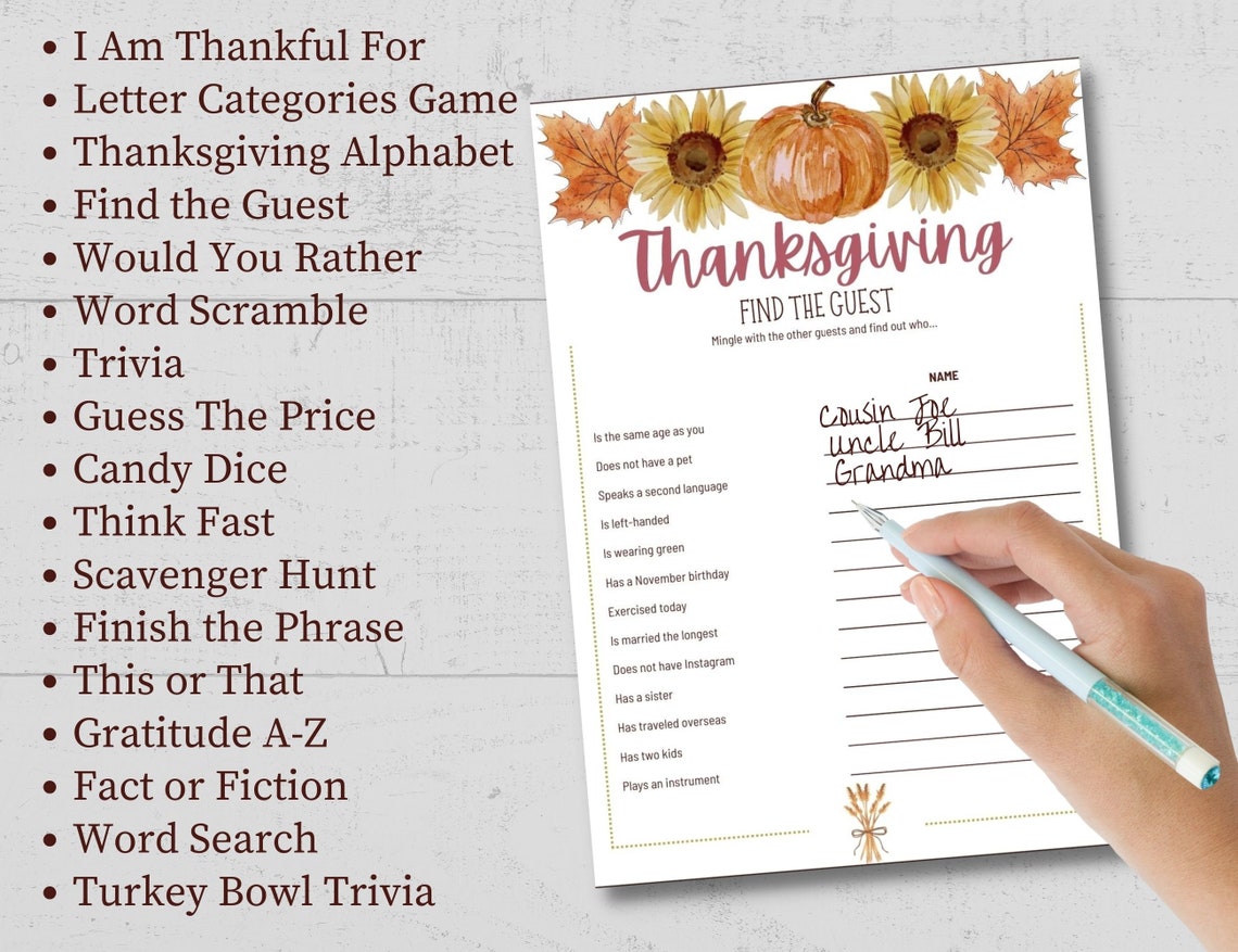 Printable Thanksgiving Games and Activities Ultimate Bundle, Kid and ...