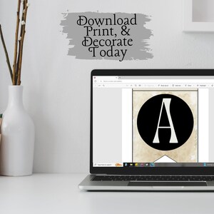 Printable Gothic Banner, Customizable Pennant for Halloween Party ...