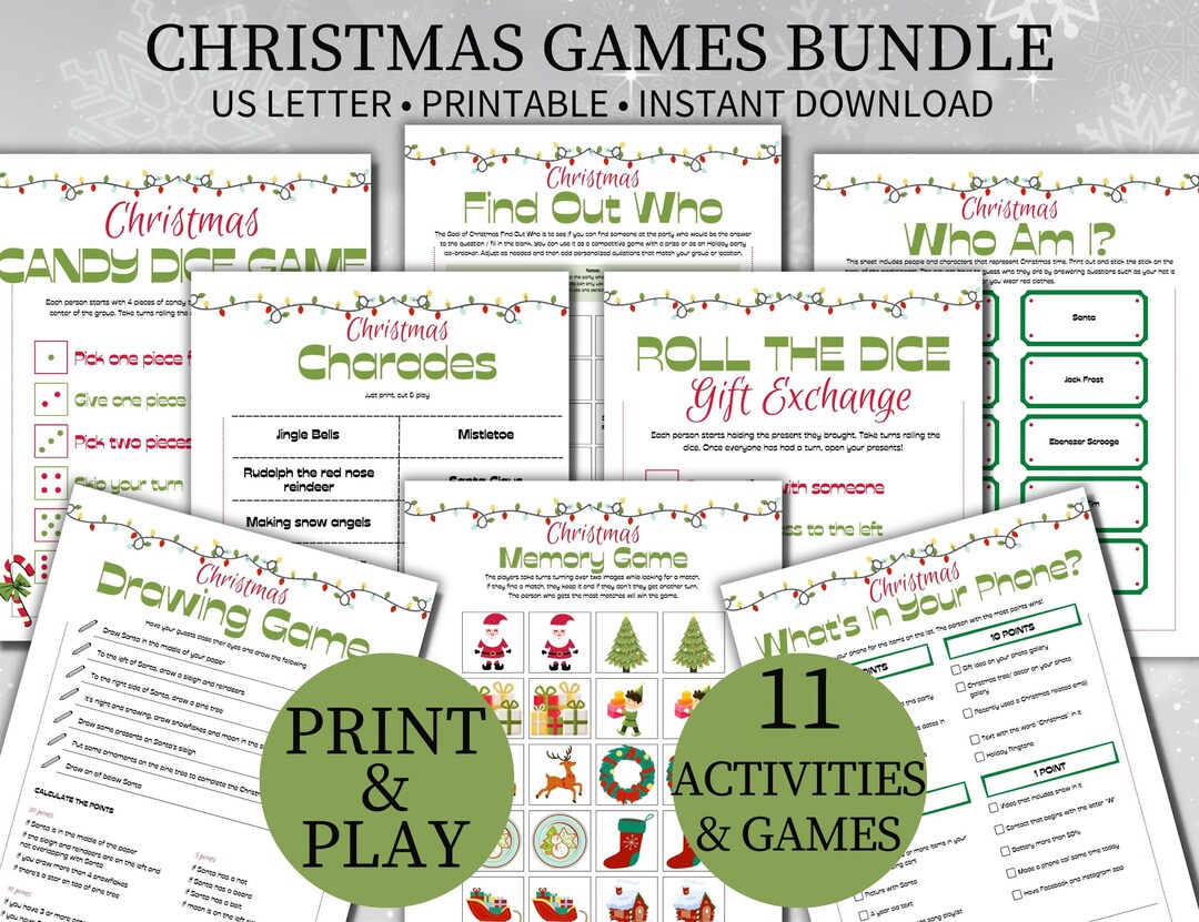 Printable Christmas Game Bundle Ultimate Holiday Activity Pack ...