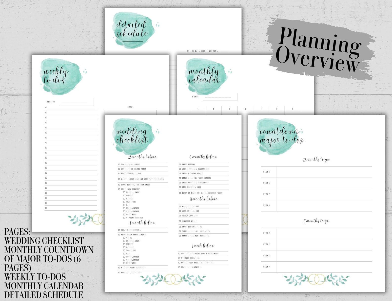 Printable Wedding Planner, Wedding Binder, Wedding Checklists and ...