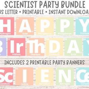 Printable Science Party Bundle, Kid's Scientist Birthday Party Pack ...