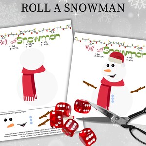 Christmas Dice Game Bundle, Roll A Snowman, Roll A Nativity, Roll A ...