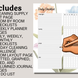 Printable Cleaning Checklist and Schedule,planner Inserts A5 US Letter ...