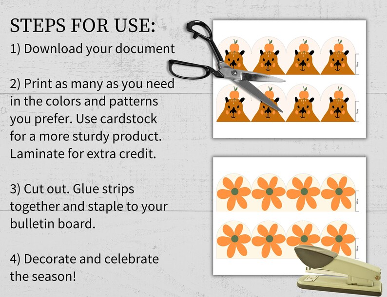 Capybara Classroom Bulletin Board Border Kit, Printable Boho Retro ...