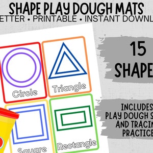 Printable Shape Play Dough Mats, Dry Erase Shape Recognition Practice ...