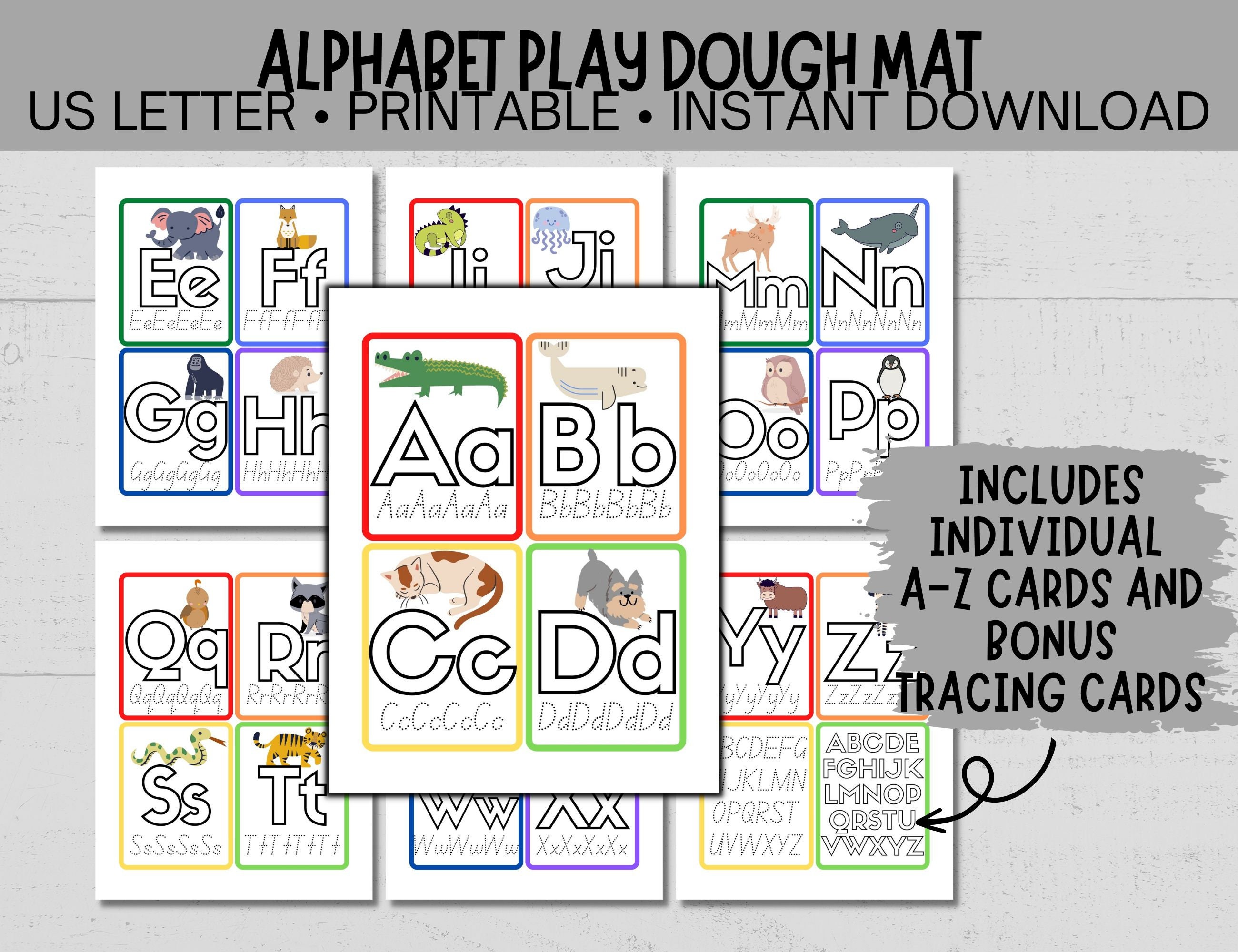Printable Animal Alphabet Play Dough Mats Dry Erase Letter - Etsy