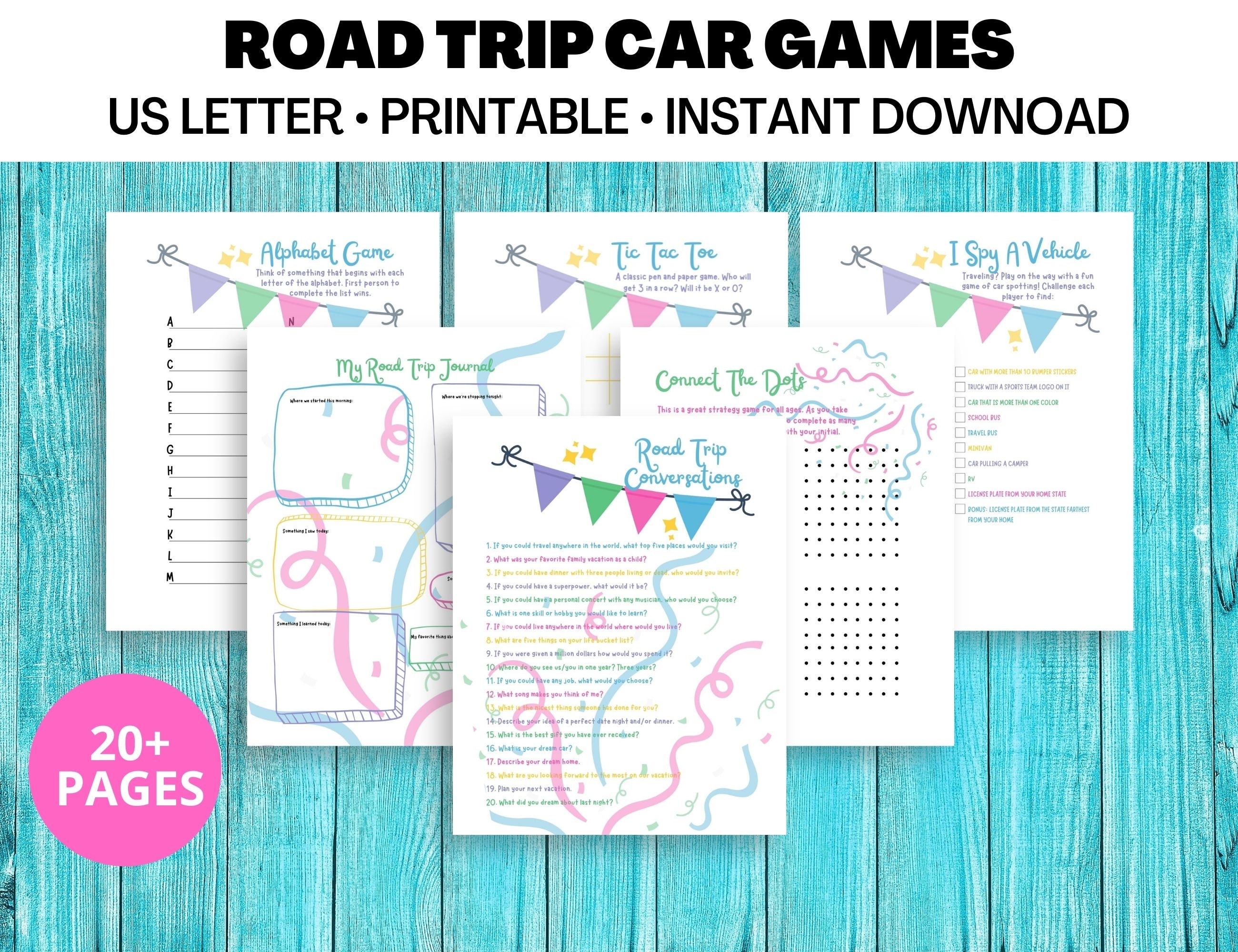 Printable Family Road Trip Activities Games and Journal - Etsy