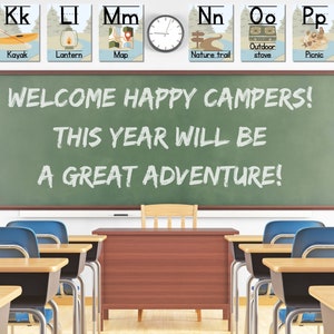 Alphabet Posters, Happy Camper Back to School Classroom Signs, Great ...