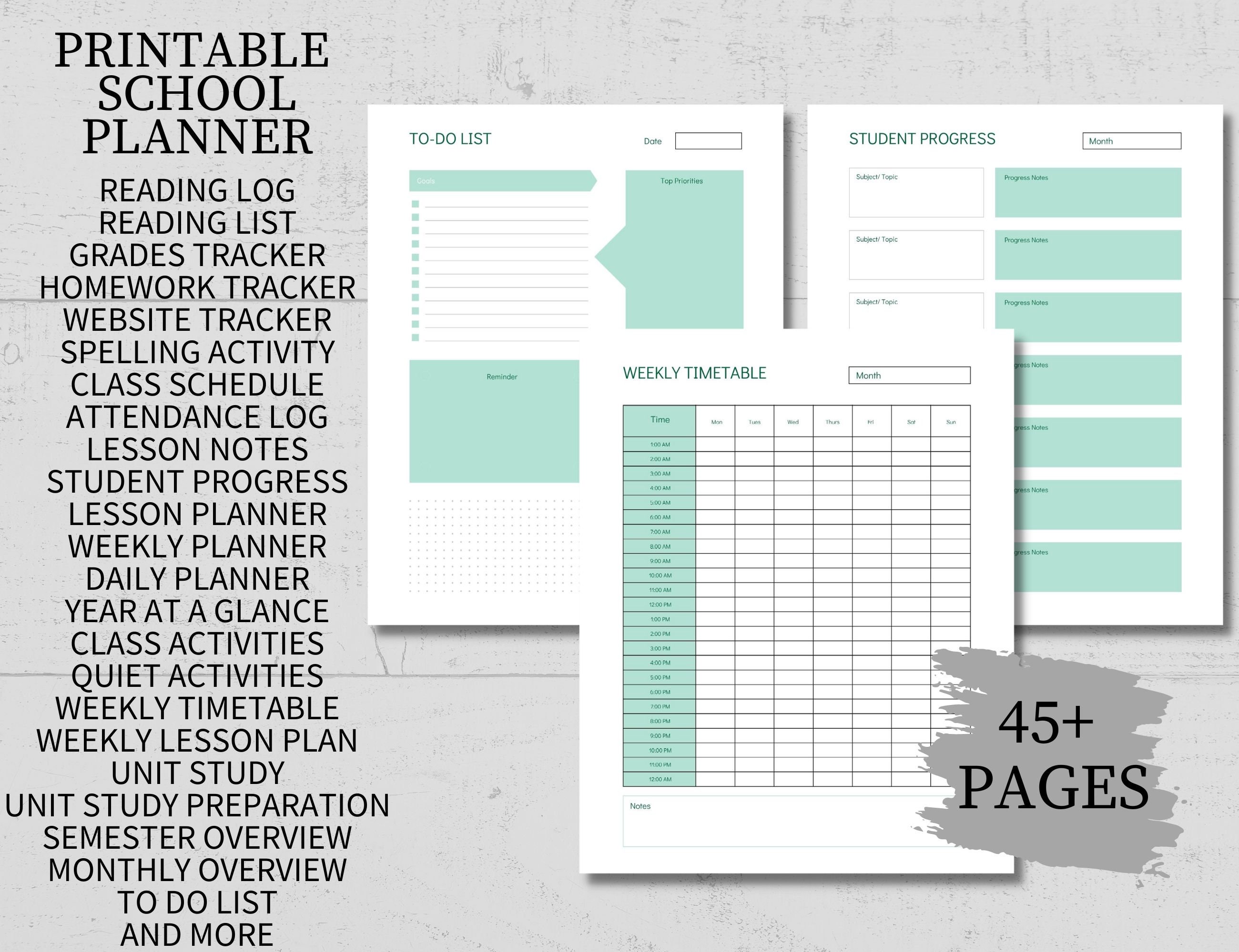 Printable Homeschool Planner, Goodnotes Compatible Watercolor Lesson ...