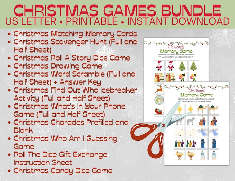 Printable Christmas Game Bundle Ultimate Holiday Activity - Etsy