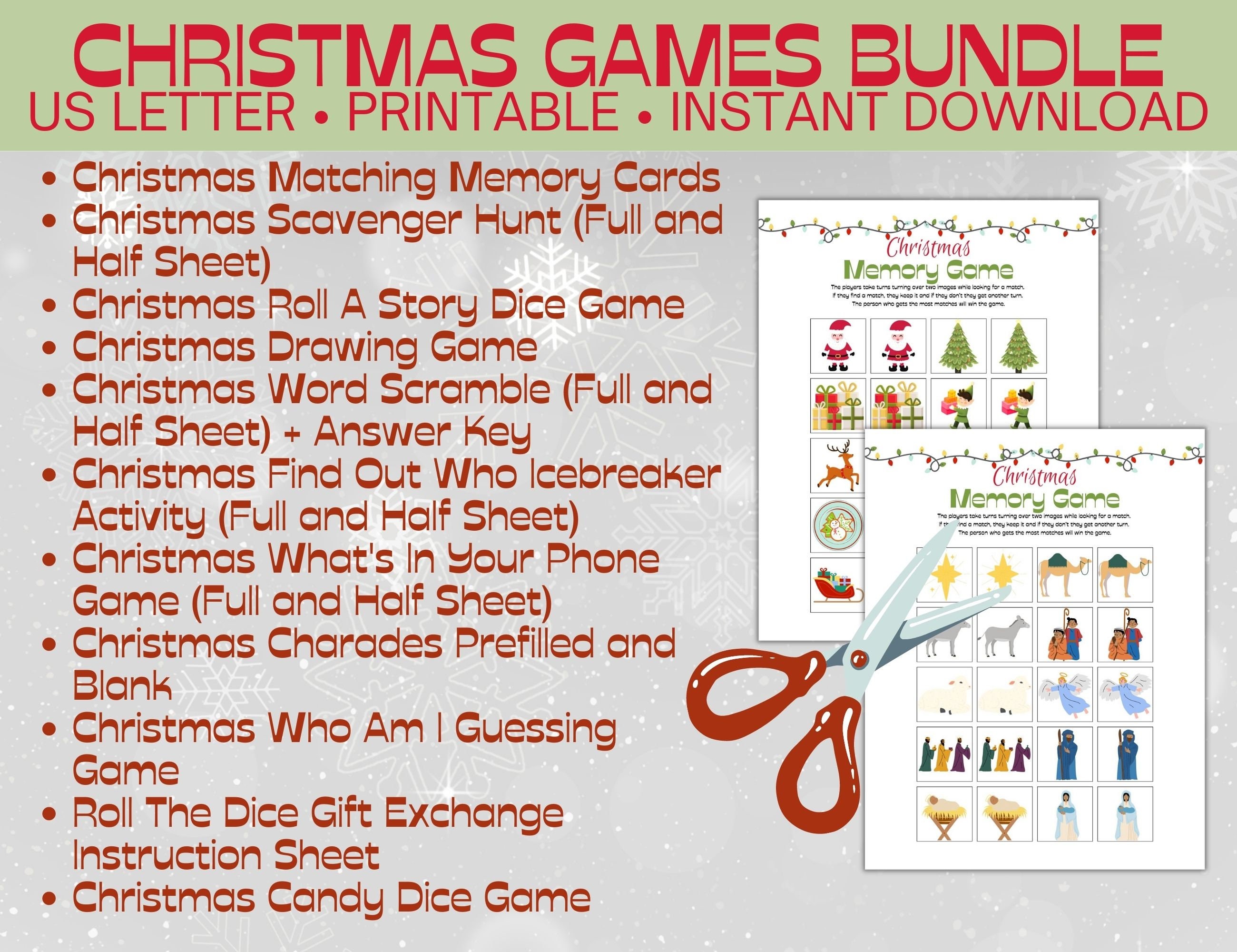 Printable Christmas Game Bundle Ultimate Holiday Activity - Etsy