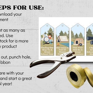 Camping Back to School Gift Tag, Bookmarks to Start the School Year off ...