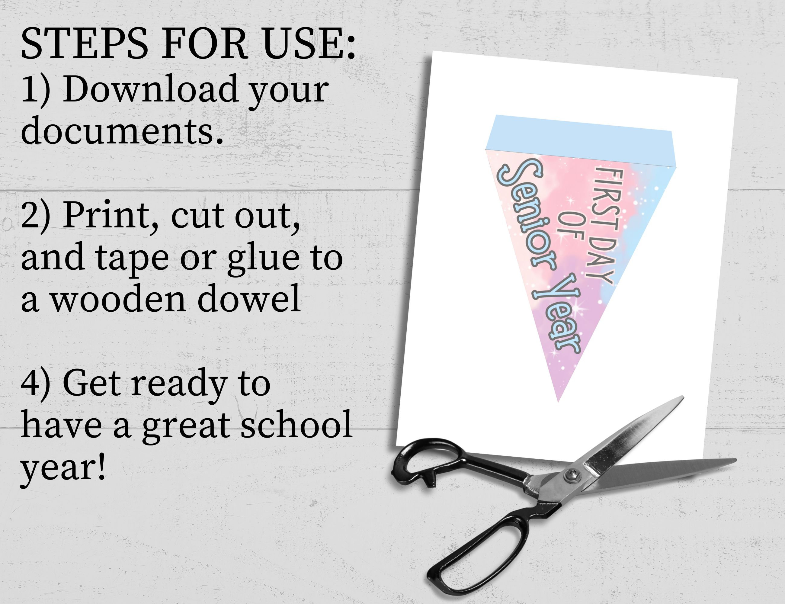 First Day and Last Day School Pennant Flags and Signs for High Schooler ...