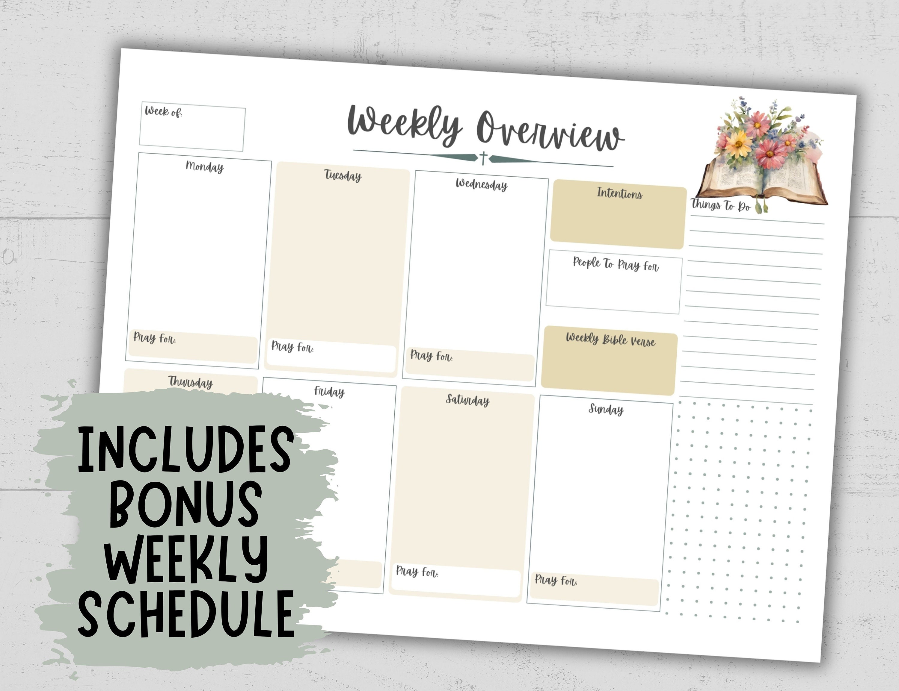 Printable Christian Calendar, 2024 Bible Verse Calendar, Perpetual ...