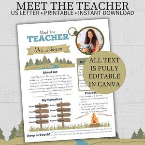 Happy Camper Back to School Templates, Meet the Teacher Flyer, Welcome ...