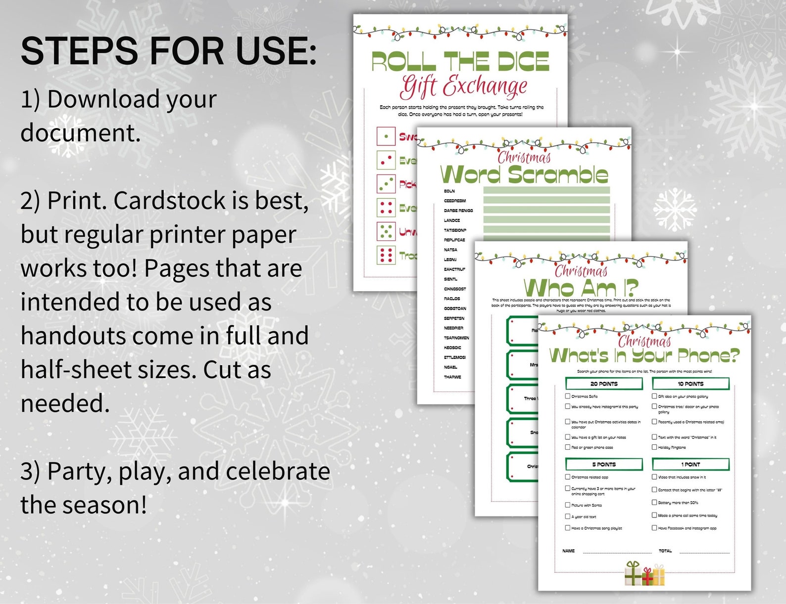 Printable Christmas Game Bundle Ultimate Holiday Activity Pack ...