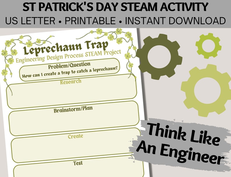 Printable St Patrick's Day STEAM Activity, Use Engineering Design ...