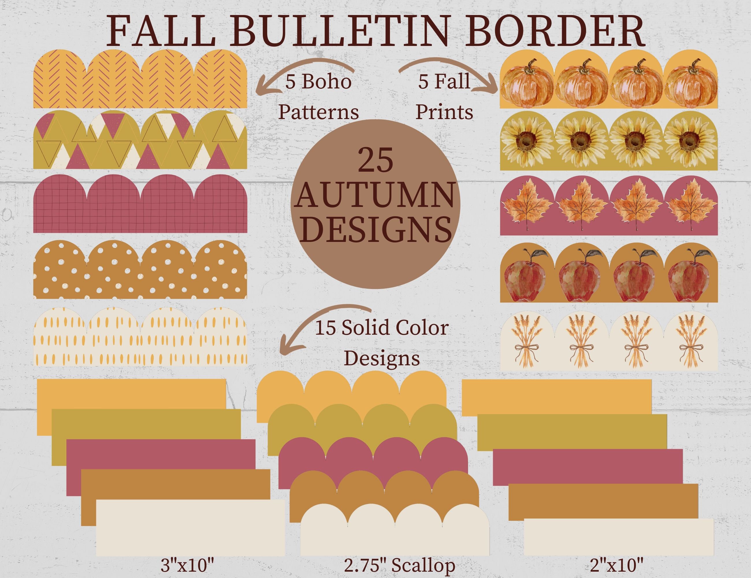 Classroom Bulletin Board Border Kit, Printable Autumn Harvest ...
