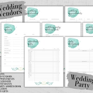 Printable Wedding Planner, Wedding Binder, Wedding Checklists and ...