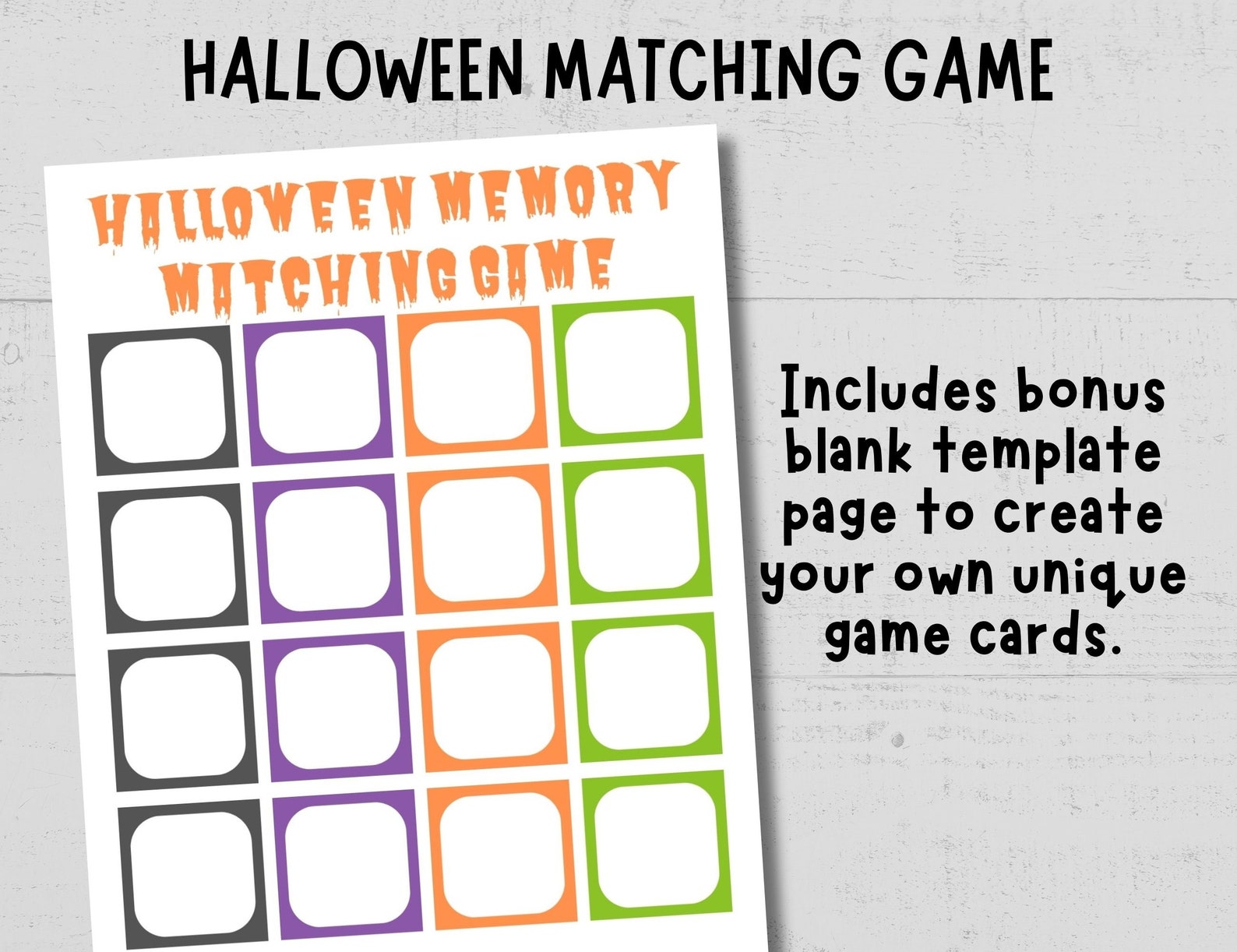Halloween Memory Matching Card Game, Halloween Go Fish, Halloween Card ...