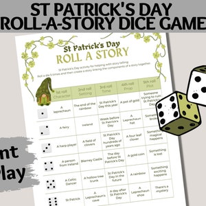 St Patrick's Day Roll A Story Dice Game, Printable Creative Story ...