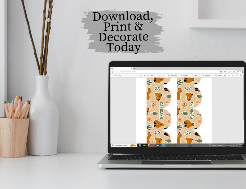 Capybara Classroom Bulletin Board Border Kit, Printable Boho Retro ...