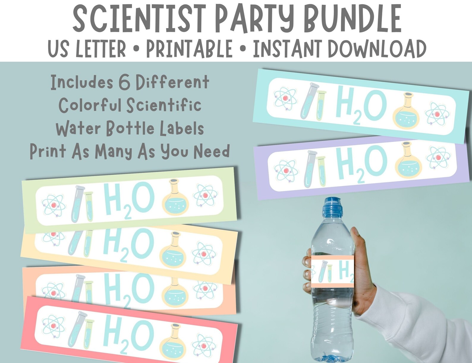 Printable Science Party Bundle, Kid's Scientist Birthday Party Pack ...