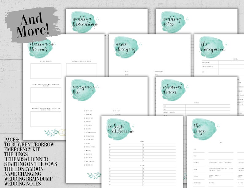 Printable Wedding Planner, Wedding Binder, Wedding Checklists and ...