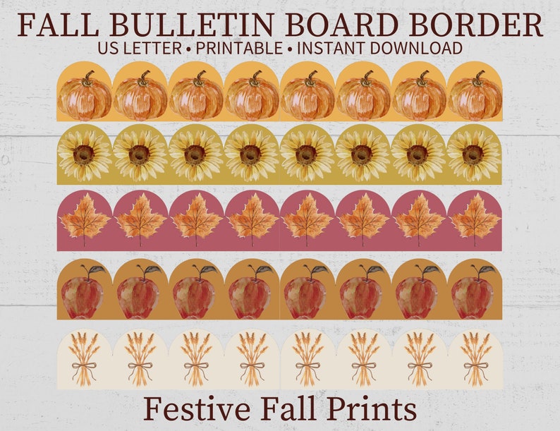 Classroom Bulletin Board Border Kit, Printable Autumn Harvest ...