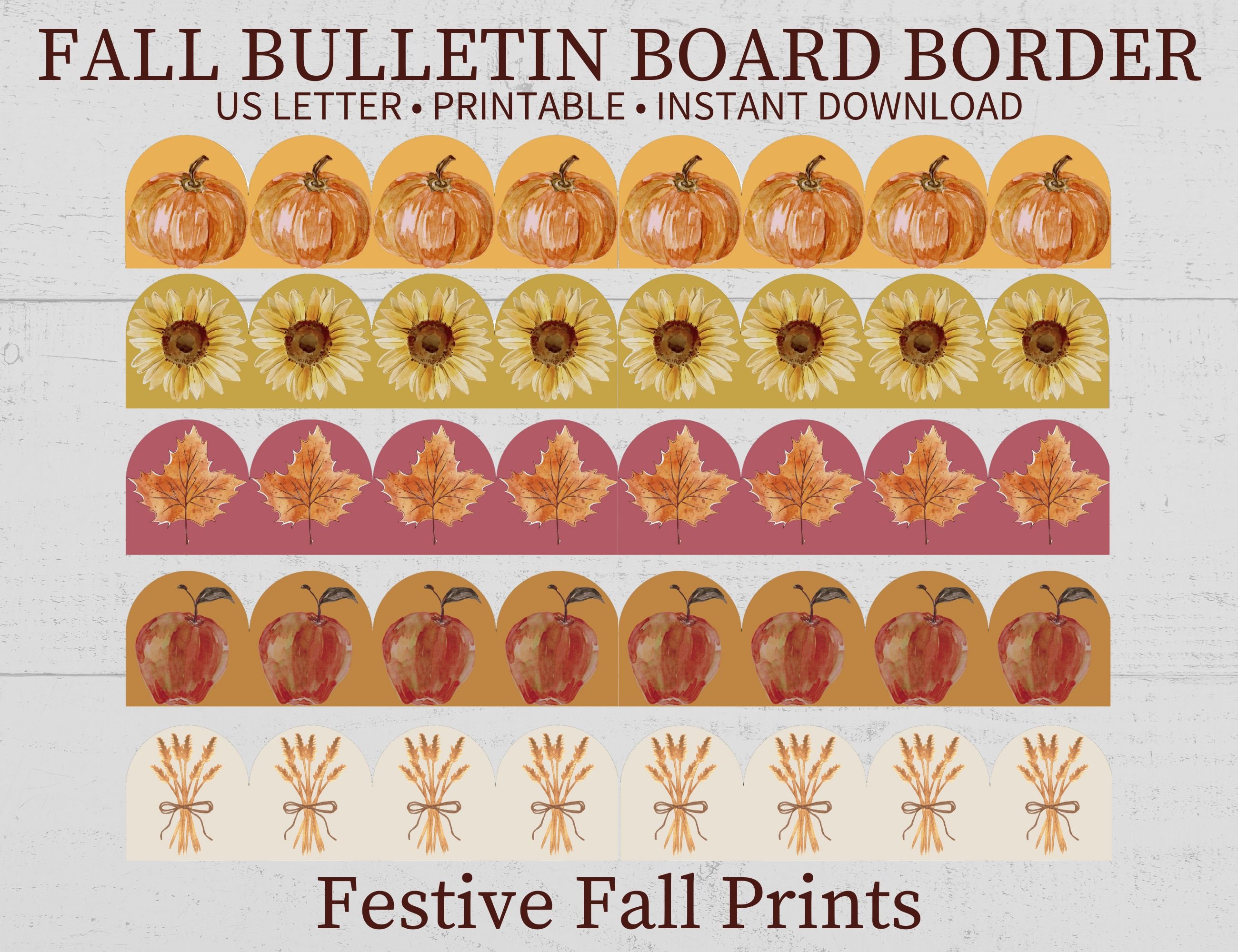 Classroom Bulletin Board Border Kit, Printable Autumn Harvest ...