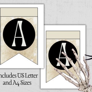 Printable Gothic Banner, Customizable Pennant for Halloween Party ...
