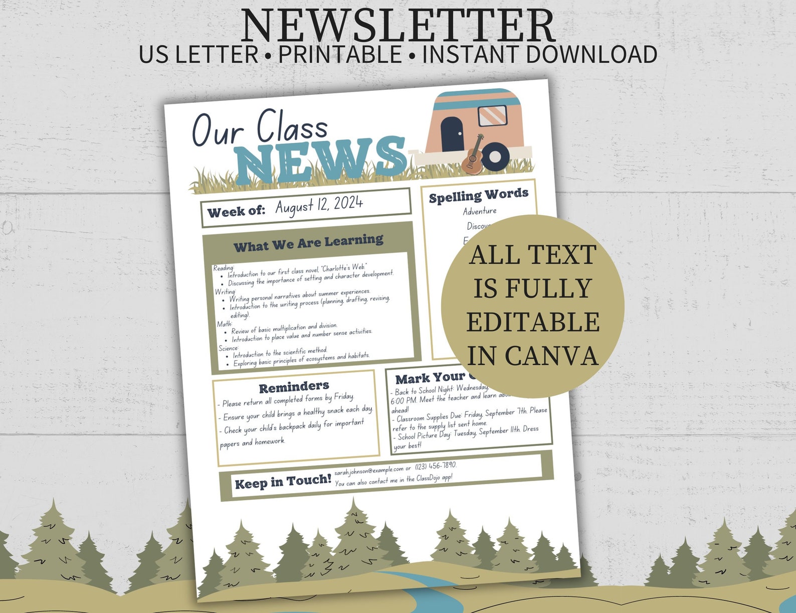 Happy Camper Back to School Templates, Meet the Teacher Flyer, Welcome ...