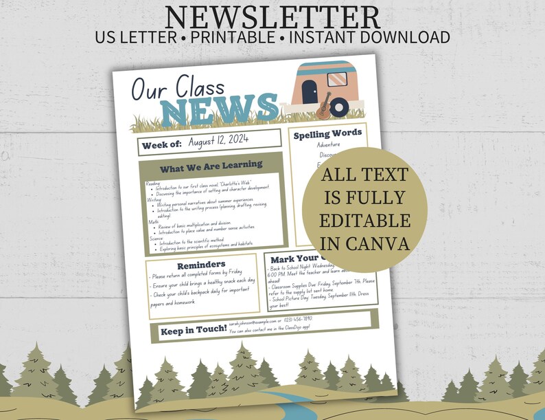 Happy Camper Back to School Templates, Meet the Teacher Flyer, Welcome ...