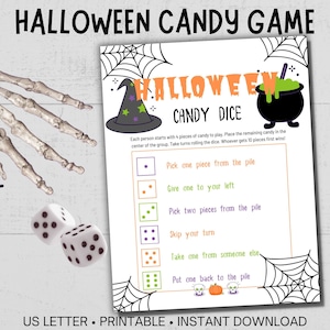 Halloween Candy Dice Game - Trick or Treat Activity - Halloween Party ...