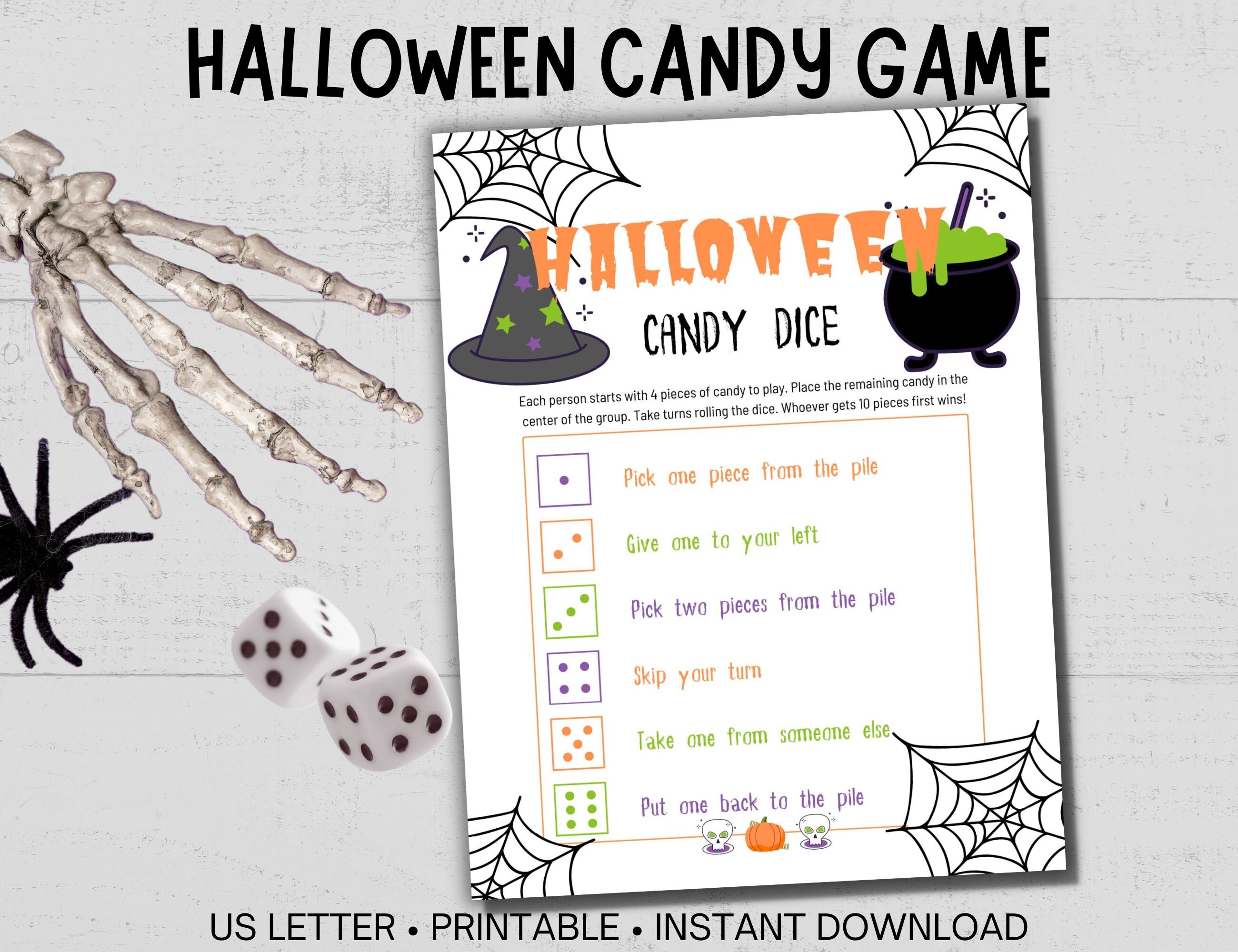 Halloween Candy Dice Game - Trick or Treat Activity - Halloween Party ...